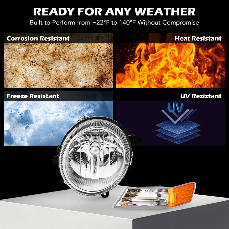 Headlight and Corner Light Kit for 2007-2017 Jeep Patriot LH and RH ...