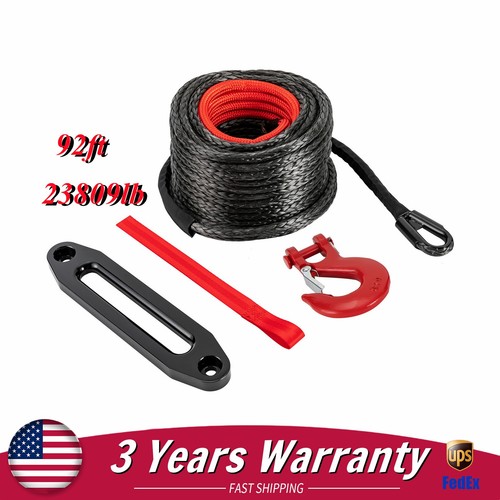 23809lbs Synthetic Recovery Winch Rope Car Tow Breaking Cable Winch ...