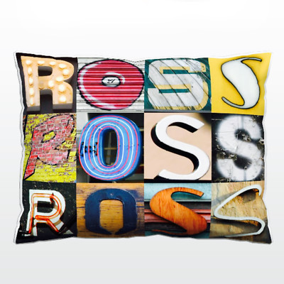 Personalized Pillow featuring the name ROSS in photos of sign letters ...