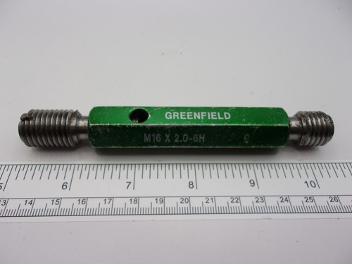 GREENFIELD M16 X 2.0-6H, THREAD GAGE PLUG, GO PD 14.701, NOGO PD 14.913 ...