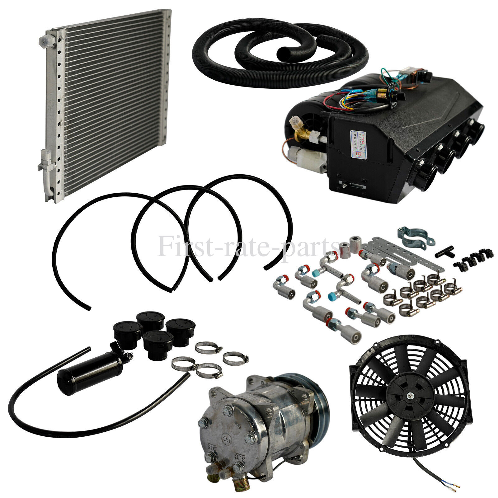 12V Universal Underdash Air Conditioner A/C Kit for RV Camper Truck Van ...