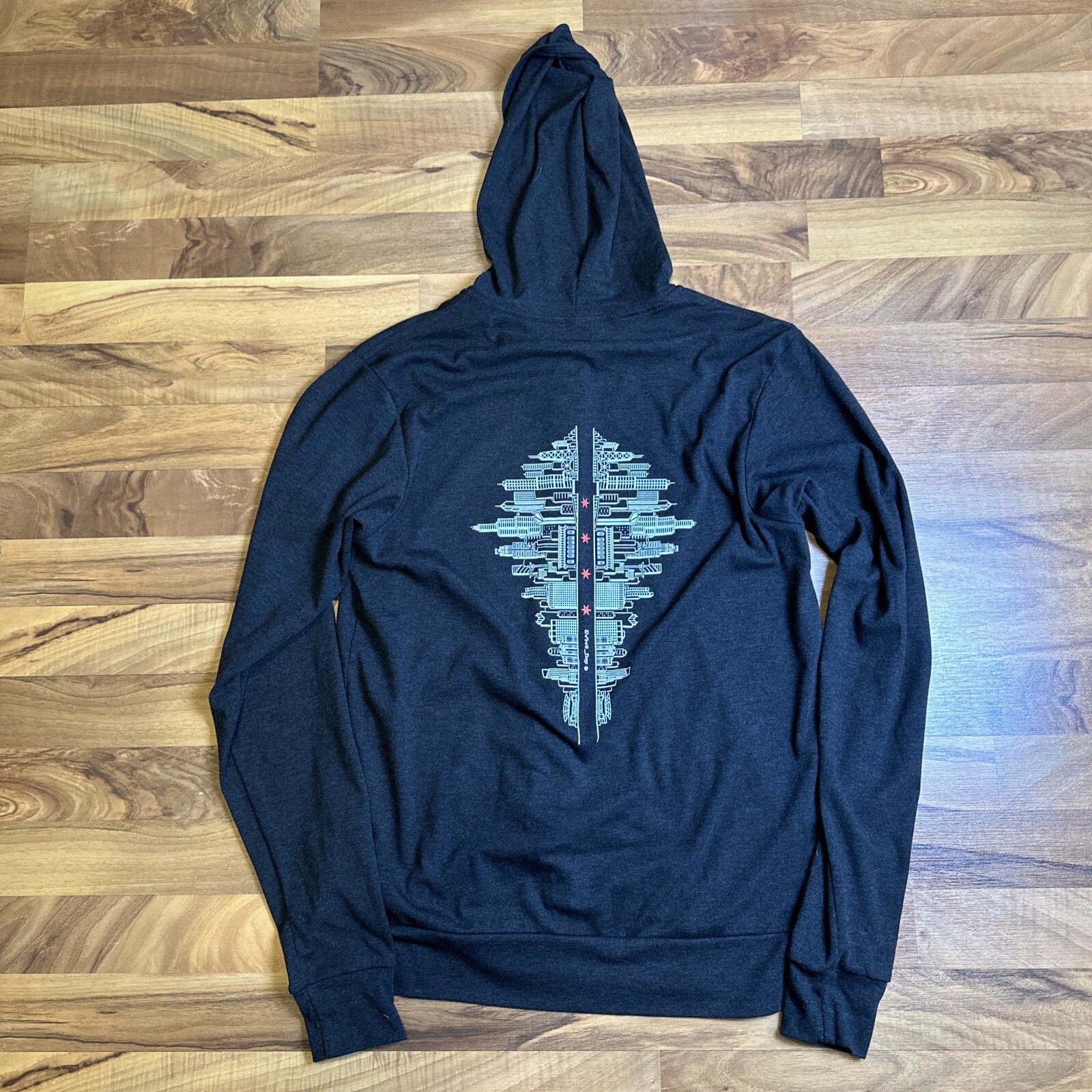 Enfiniti Designs Mirrored Chicago Skyline Hoodie With… - Gem