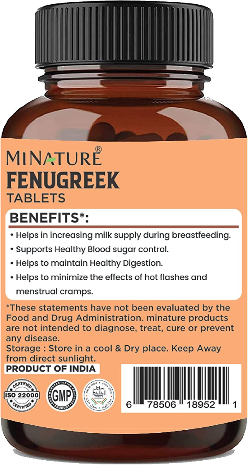Fenugreek Seed Tablets by Mi Nature | 90 Tablets, 1000 Mg | 45 Days ...