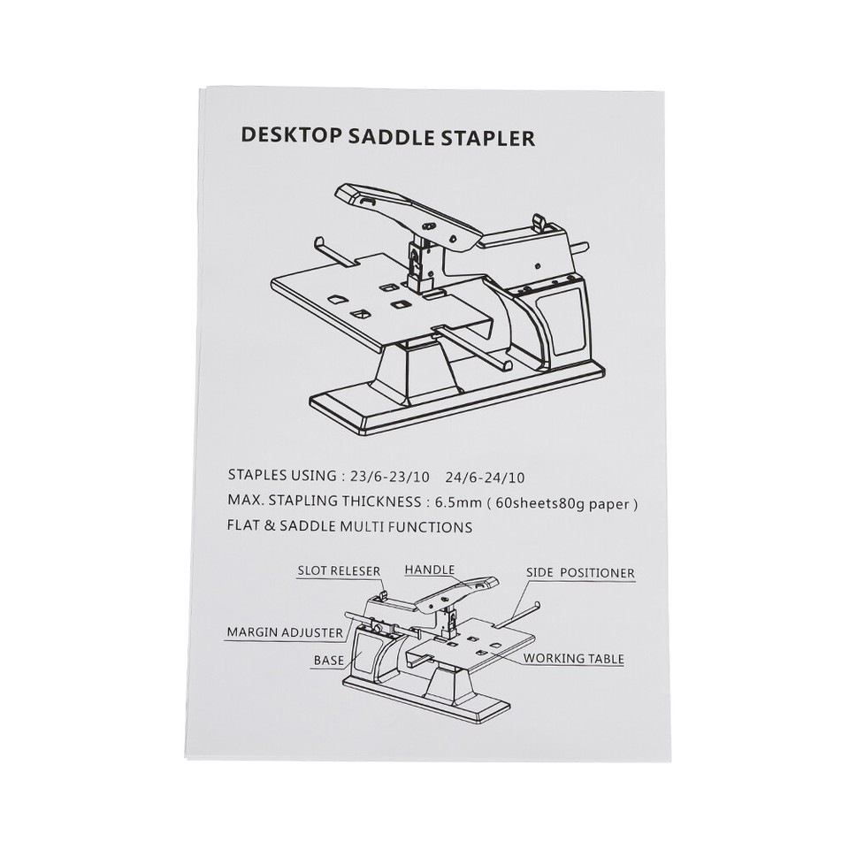 Desktop Manual Riding Stapler Saddle Stitch Stitchers Binding Machine 6 ...