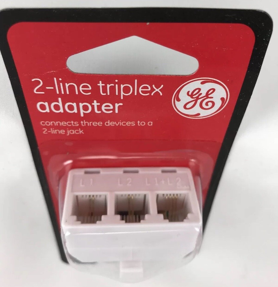 2-Line Triplex Adapter Power GE Connects Three Devices to a 2-Line Jack ...