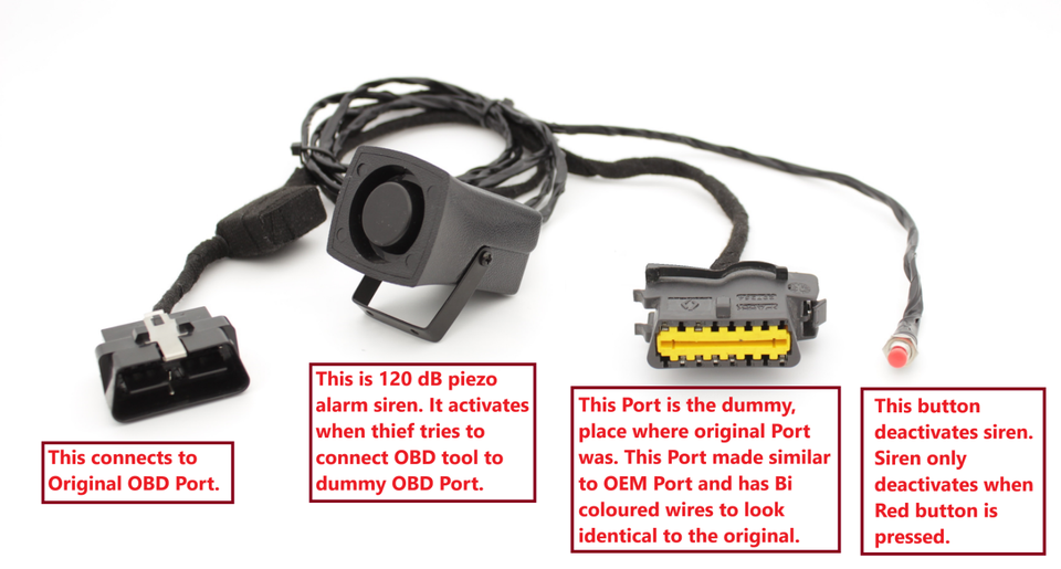 FIAT ABARTH DUMMY OBD PORT POWERED SIREN Anti Theft immo bypass ...