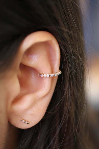 1Ct Lab Created Diamond Ear Cuff Small Ear Gift For Her 14k Yellow Gold Plated | eBay