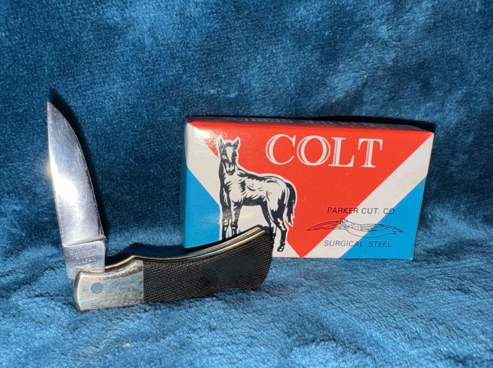 VINTAGE Parker CUT CO Colt Knife JAPAN Black Scales | eBay