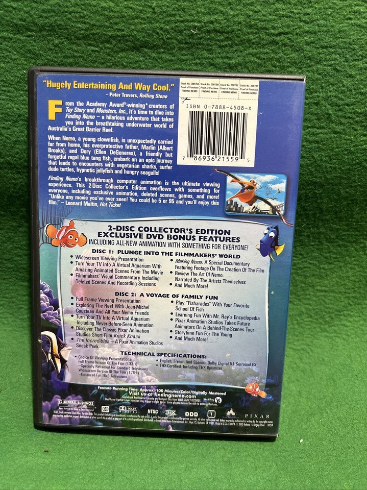 Finding Nemo (Two-Disc Collector's Edition) DVD, Joe Ranft, Vicki Lewis ...