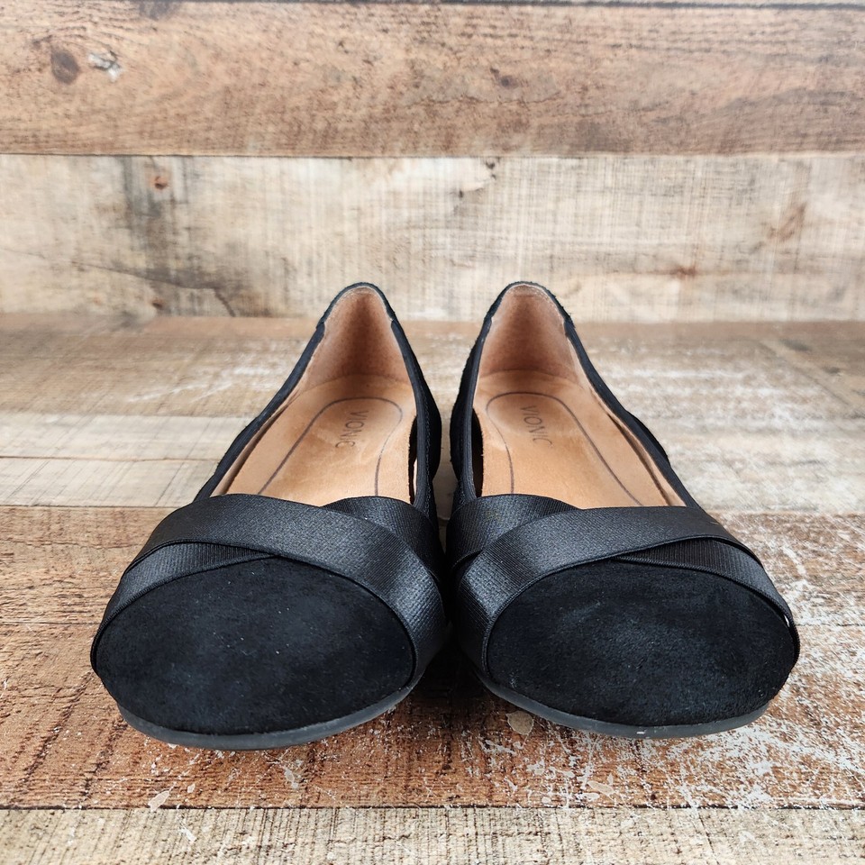 Vionic Maria Women’s Sz 9.5 Wide Black Slip On Orthotic Insole Ballet ...