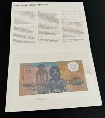 1988 Australian $10 FRASER/JOHNSTON First Polymer Banknote folder ...