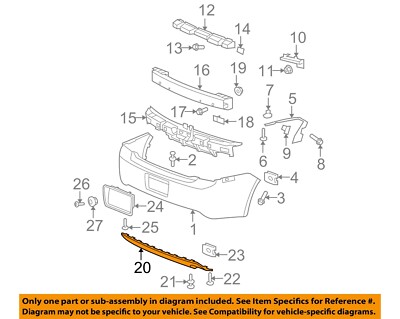 2008-2012 GM Malibu Rear Bumper Components Lower Extension OEM ...