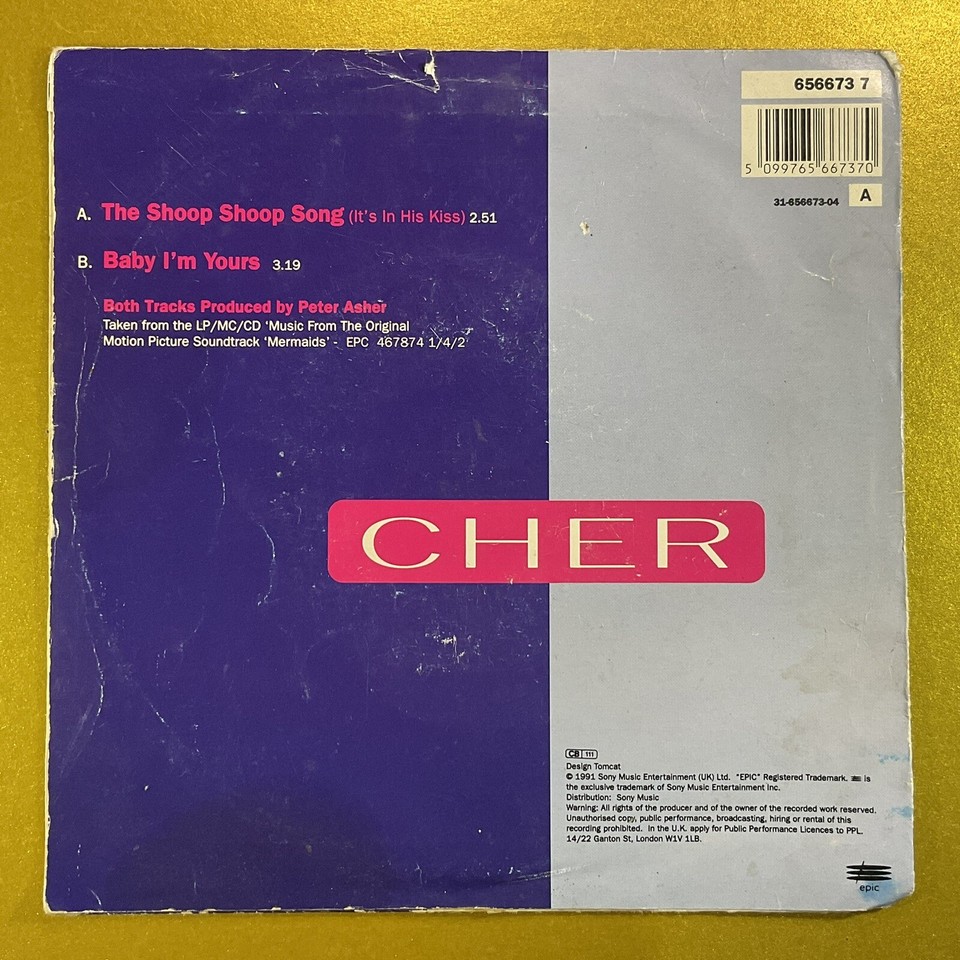 Cher, The Shoop Shoop Song, Vintage 7" Single Vinyl Record, 1990 | eBay UK