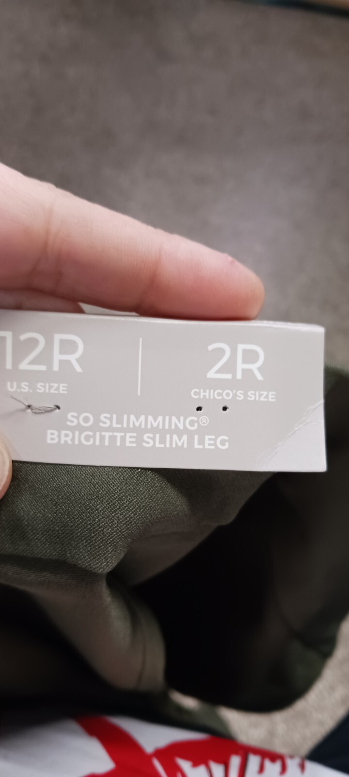 Chico's SO Slimming Brigitte Slim Leg Pants Size 2R womens 12 Olive C14 | eBay