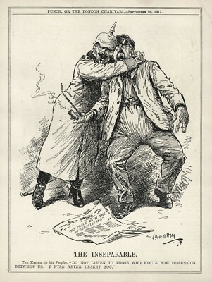 RARE WW 1 BRITISH CARTOON - German Kaiser Wilhelm II - SATIRE ...
