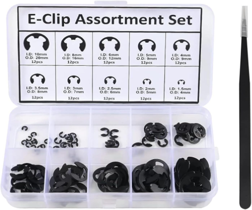120Pcs E-Clip Circlip External Retaining Clips Assortment Set Hardened ...