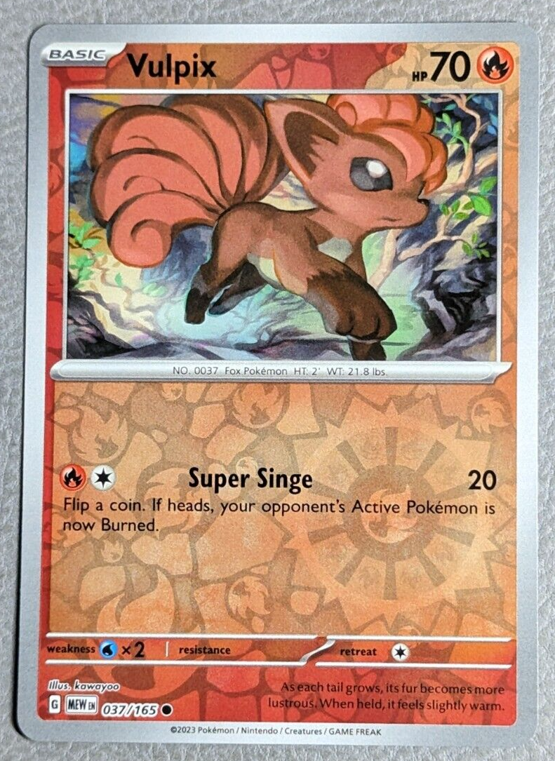 Vulpix Reverse Holo NM 037/165 Scarlet & Violet 151 Pokemon Card | eBay