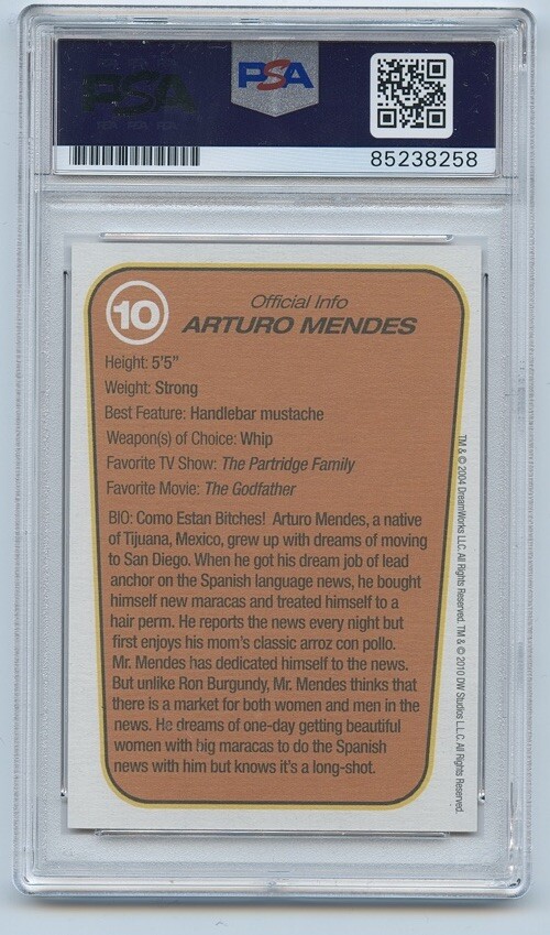 Ben Stiller Signed Autographed Anchorman Card Arturo Mendes #10 Psa/Dna ...