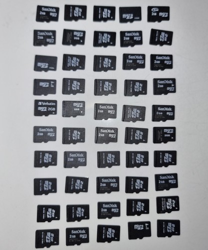 50 x 2gb Job Lot, Bulk, Micro Sd, memory cards san disk hc sony mixed ...