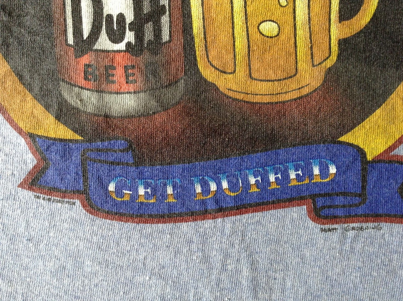 The Simpsons Duff "Get Duffed" T-Shirt ORIGINAL XL H… - Gem
