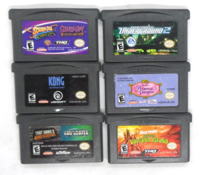 Game Boy Advance Game Lot:Scooby Doo, Kong,Tony Hawk/Kelly Slater Combo ...