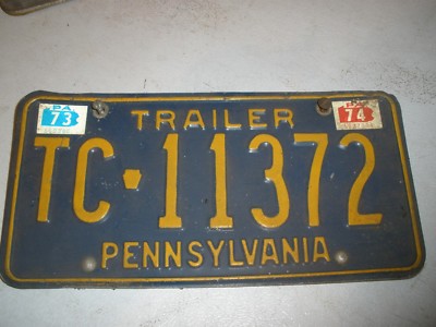 Vintage License Plate Pennsylvania Trailer TC 11372 from 1975 | eBay