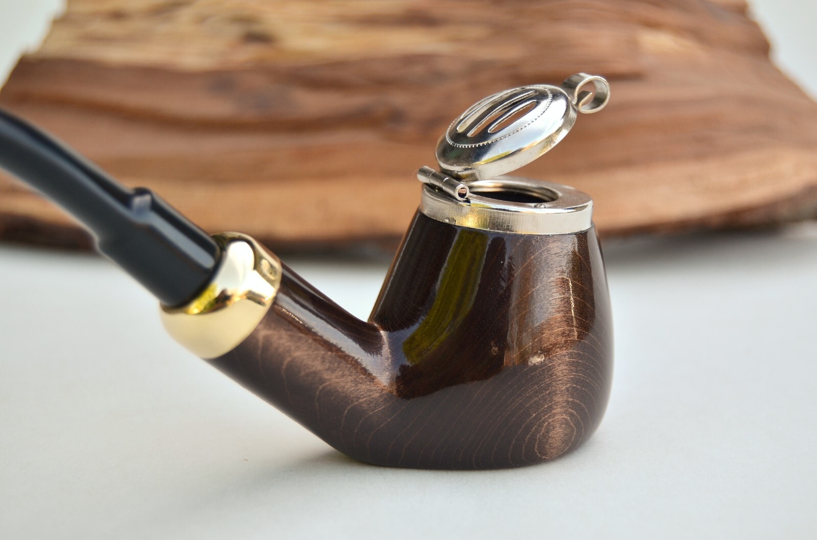 Mr Brog Full Bent Tobacco Smoking Pipe No 21 Old Army Brown Pear Wood ...