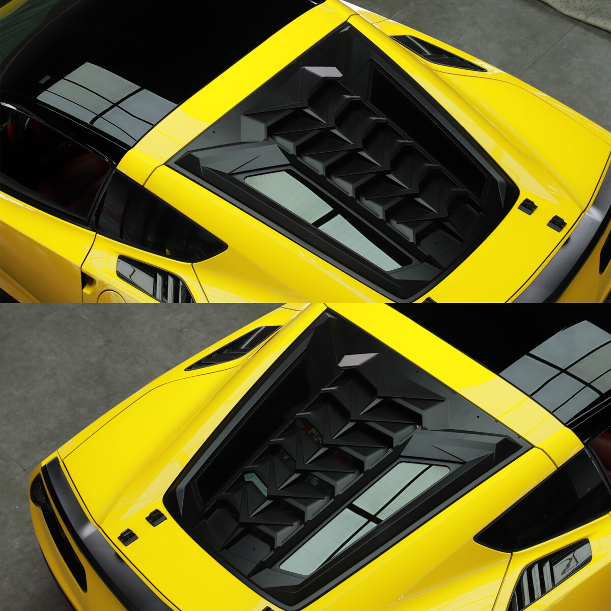 Rear Window Louver Sun Shade Cover Matte Black For Corvette C7 Z06 ...