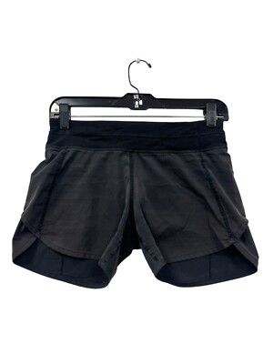 Ivivva XS Black Running Shorts With Overlap Hem & Stretch Waistband ...