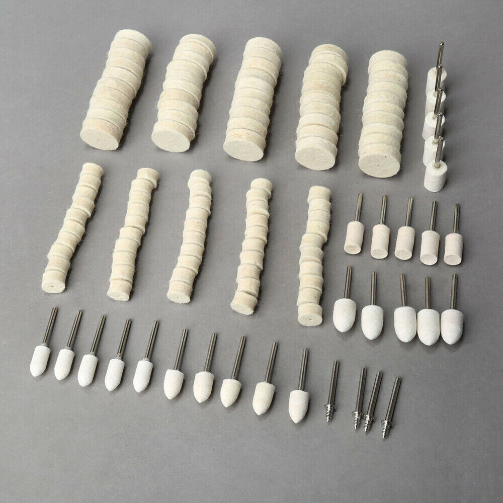 129pcs Wool Wheel Felt Polishing Buff Buffing Buffer Set Dremel Rotary ...