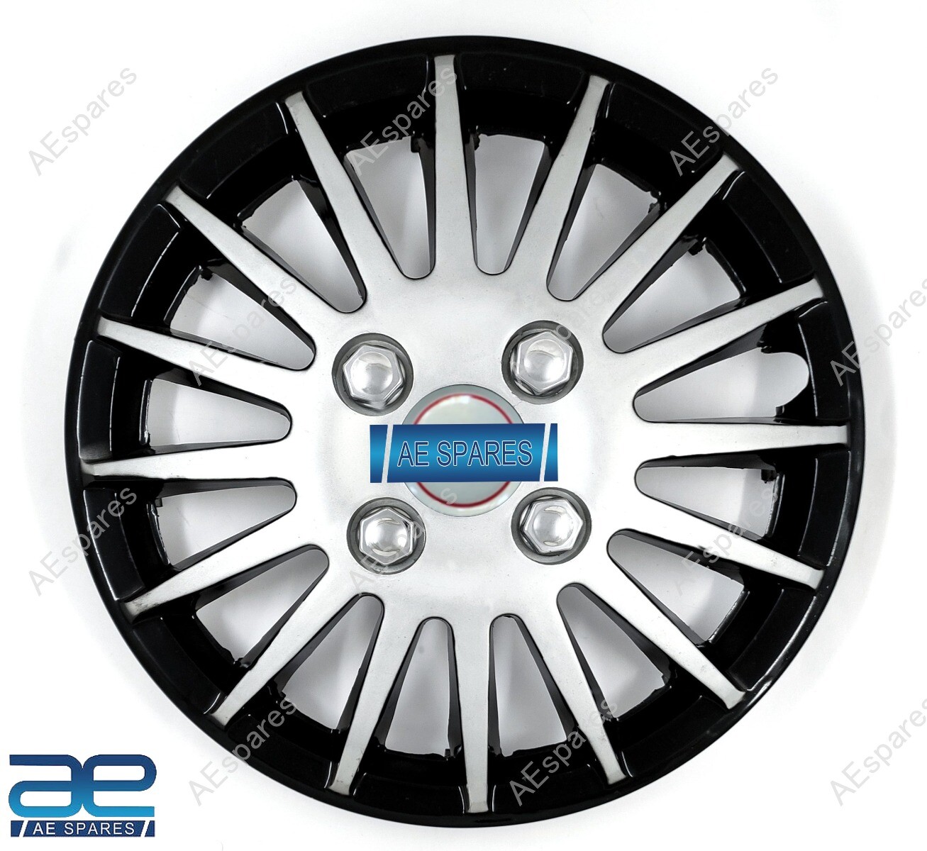 4 Pcs New Wheel Hubcaps Cover Plastic Black Silver 12-16" For Cars ...