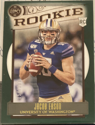 2020 Panini Legacy JACOB EASON RC LEGACY GREEN PARALLEL ROOKIE SP #/100 ...