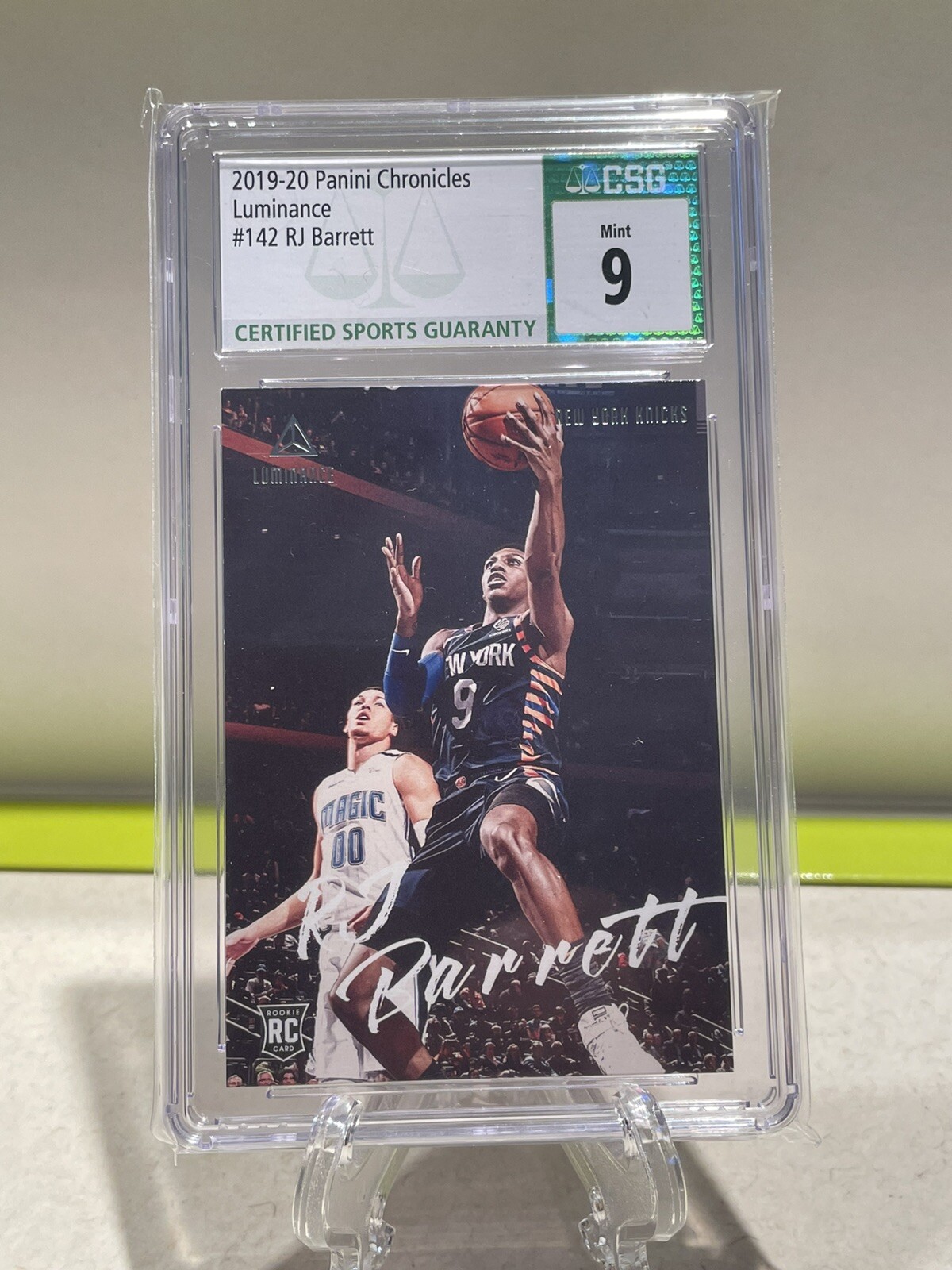 RJ Barrett 2019-20 Rookie Panini Chronicles Luminance Card No. 142 CSG ...