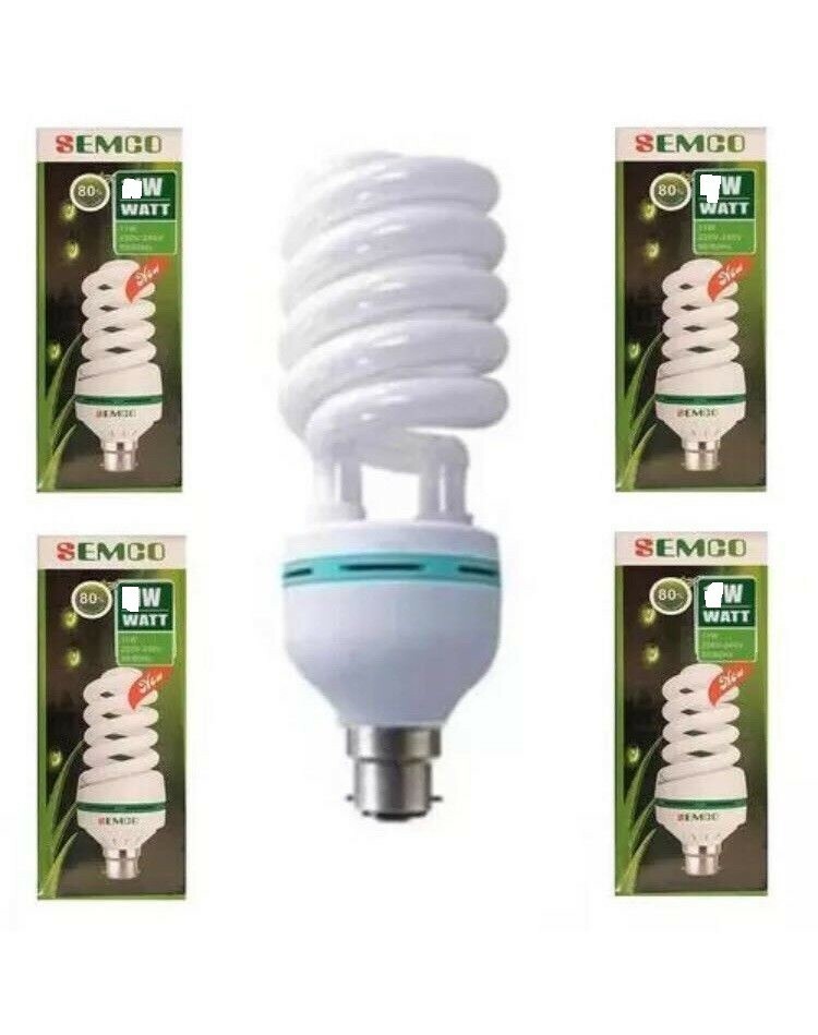 2 X18W -B22 (=90W) Low Energy-80% Energy Saving Spiral Bulbs ; White ...