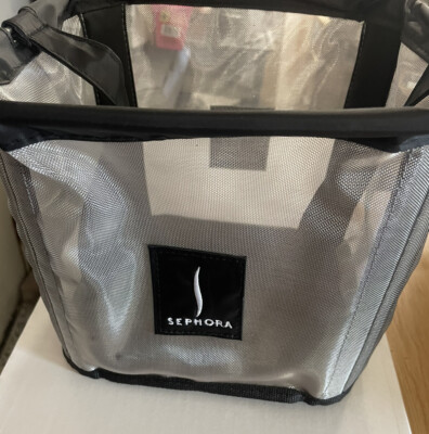 6 New SEPHORA Shopping Basket Cart Black Grey Metal Mesh Bags 7" x 7" x ...
