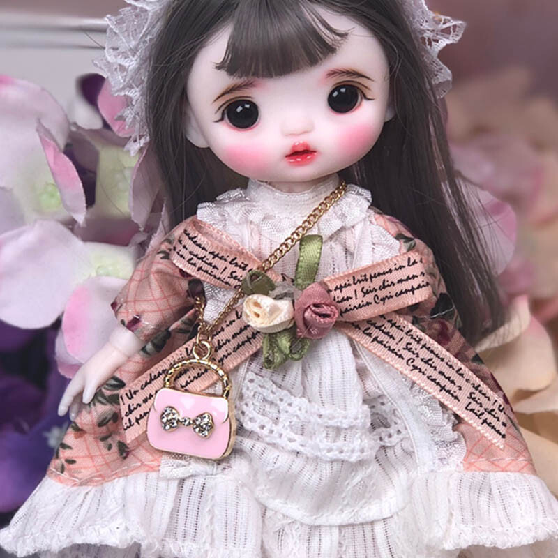 16cm 1/8 BJD Doll Girl Mini Doll Outfits Shoes Hat Wig Replaceable ...