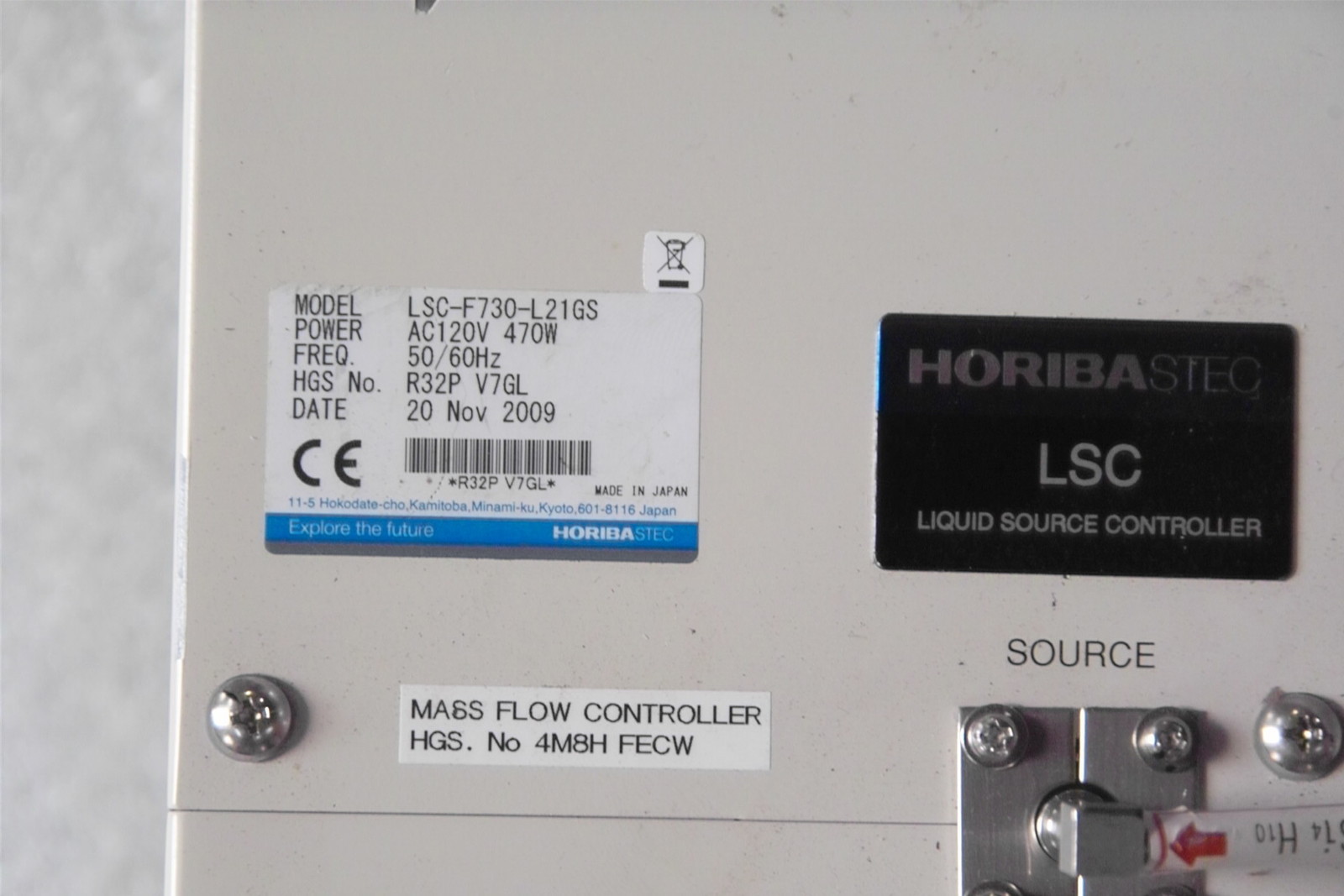 HORIBA STEC MFC LIQUID SOURCE CONTROLLER MODEL : LSC-F730-L21GS FREE ...