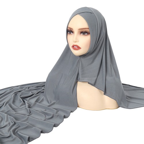 Muslim Plain Headscarf Wrap Shawl Amira One Piece Women Turban Hijab ...