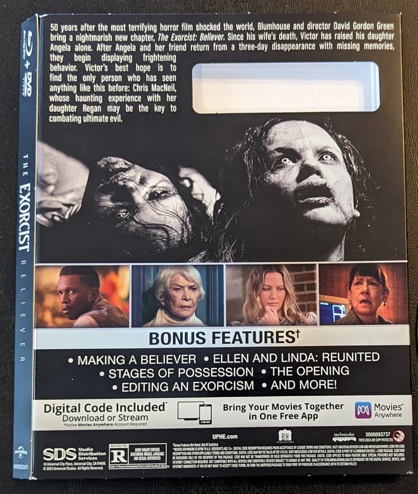 The Exorcist: Believer (2023) DVD + Slipcover + Digital Code READ ...