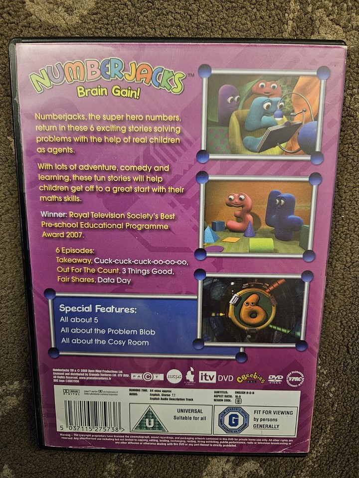 NUMBERJACKS BRAIN GAIN DVD KIDS 6 EPISODES | eBay