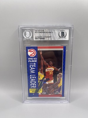 Dominique Wilkins Signed 1991-92 Fleer #372 Team Leader Card Beckett ...