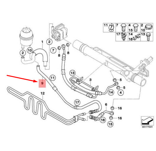 NEW BMW 1 E87 POWER STEERING RADIATOR RETURN HOSE 32416796322 ORIGINAL ...
