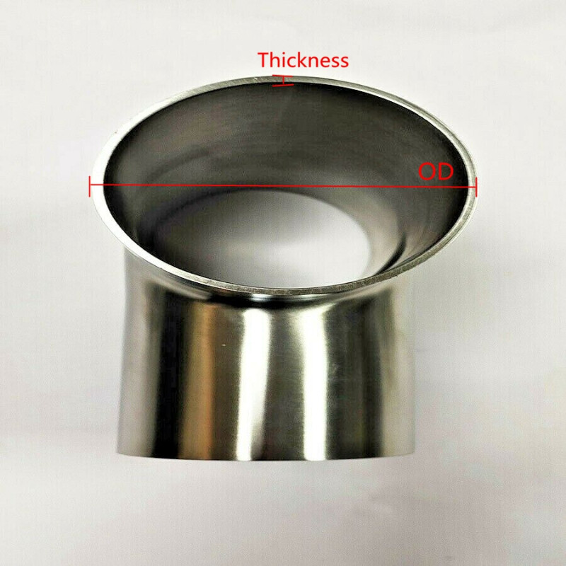 1X Polished Stainless Steel Equal Tee T Shape Pipe T-Piece Exhaust Tube ...