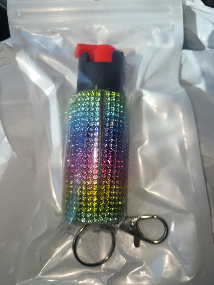 Bling and Sting Rhinestone Pepper Spray Self Defense Key Ring | eBay