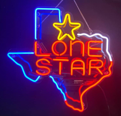 20"x20" New Texas Lone Star Neon Sign Real Glass Handmade Beer Bar Sign ...
