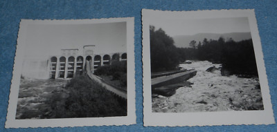 2 Vintage 1950s Photos Aziscohos Aziscoos Dam & Log Chutes Wilson Mills ...