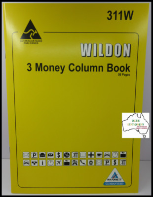 Wildon A4 3 Money Column Account Book 56 Pages 44 Lines 311W | eBay