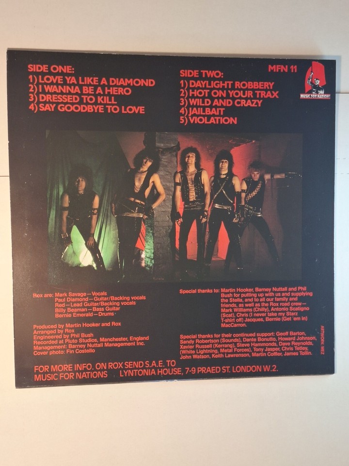 "ROX" 1983 VIOLENT BREED ORIGINAL VINYL LP NWOBHM/HEAVY METAL MERCH. FORM | eBay