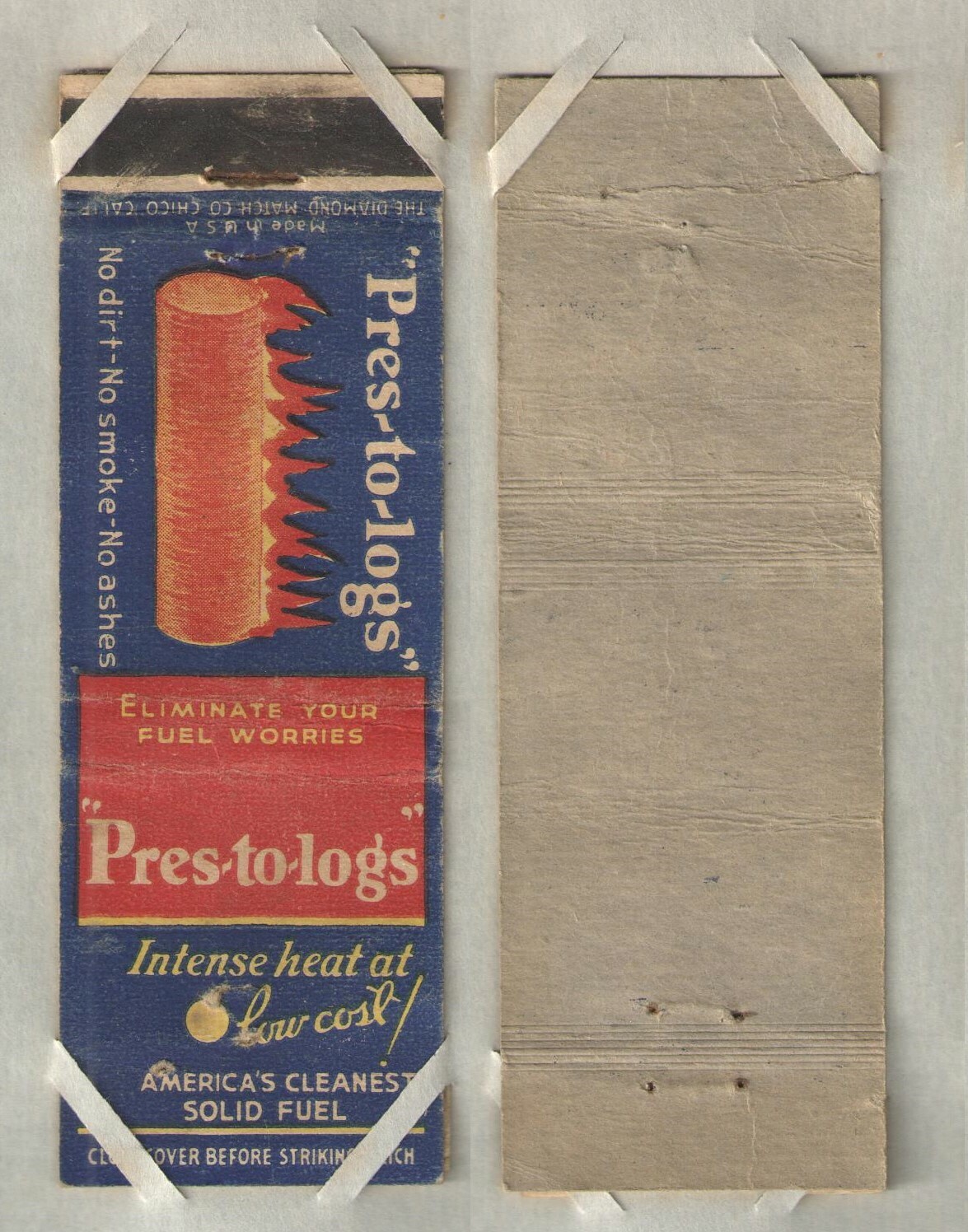 1940s PRESTO LOGS INSTANT HEAT ADVERTISING MATCHBOOK COVER | eBay