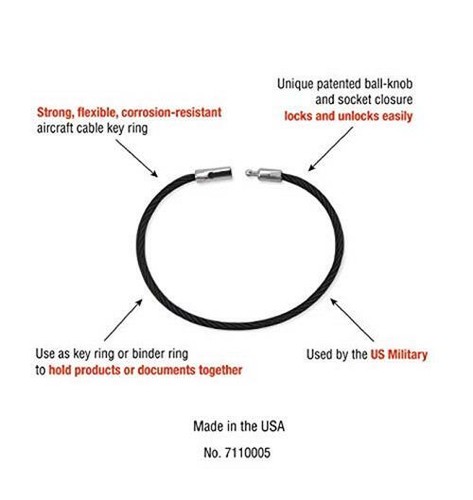 Lucky Line 5" Flex-O-Loc Cable Key Ring, Galvanized Steel, Assorted ...